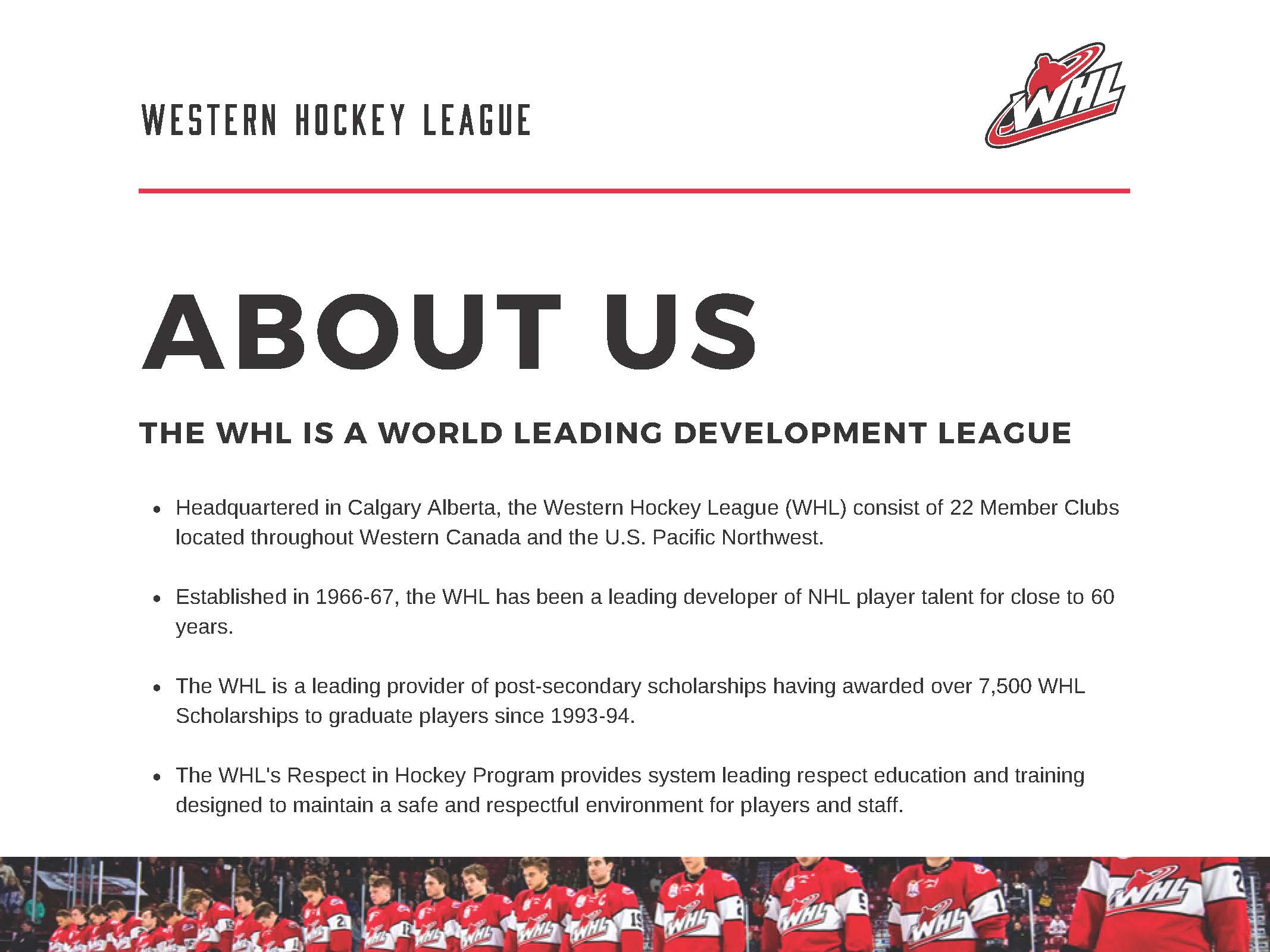 About the WHL - Western Hockey League