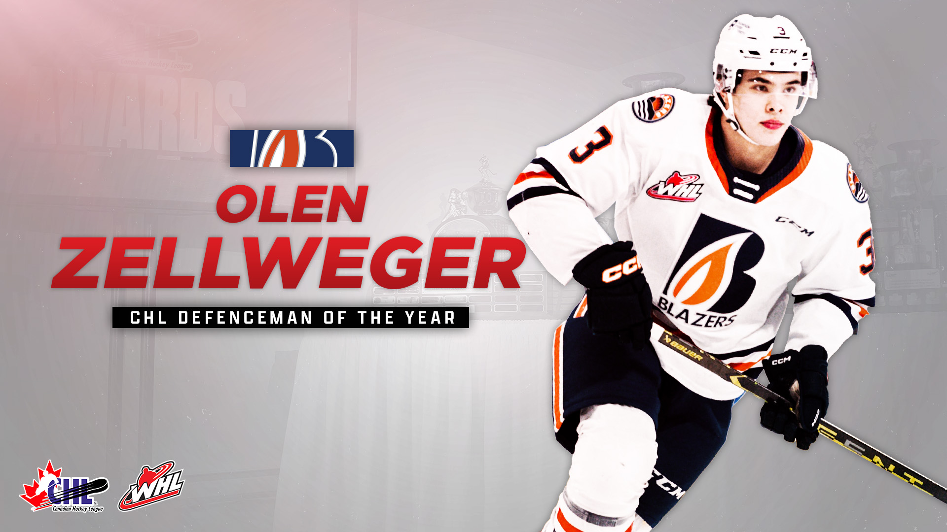 Blazers defenceman Zellweger wins CHL Defenceman of the Year Award ...